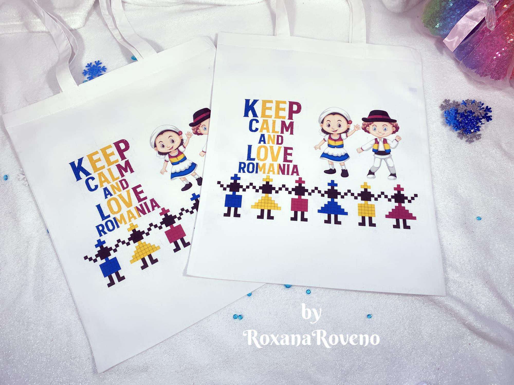 Keep Calm and Love Romania, Cotton Shopping Bag – RoxanaRoveno.Gifts